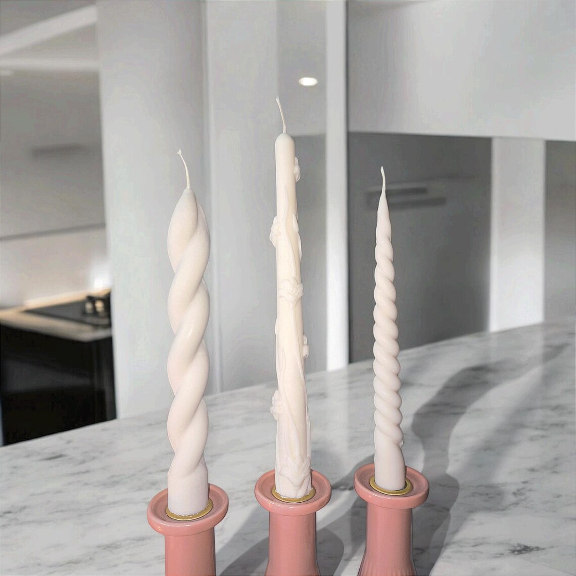 Spiral Taper Candle, Candlesticks, Twisted Candle, Soy Beeswax Candle ...