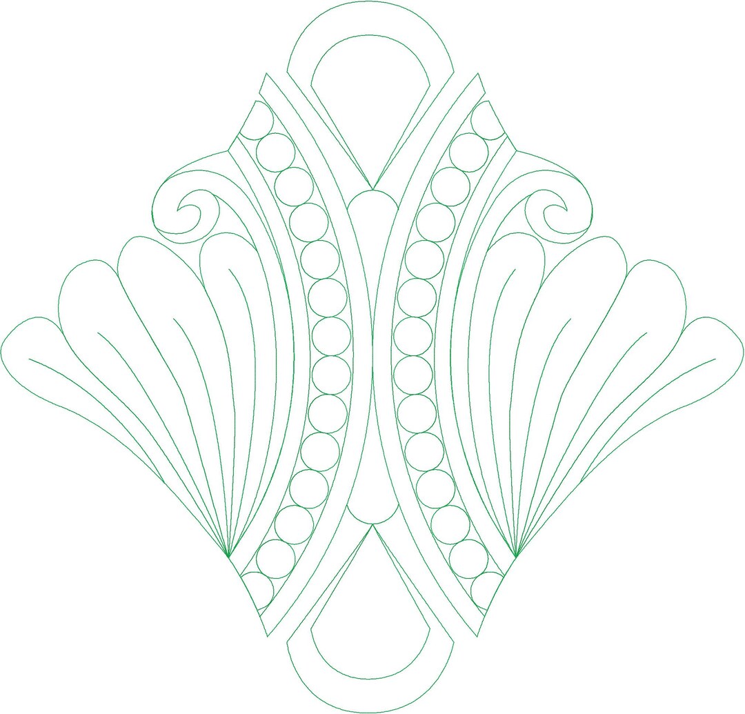 Deco On-point Block Digital Design for Computerized Longarm Quilting ...