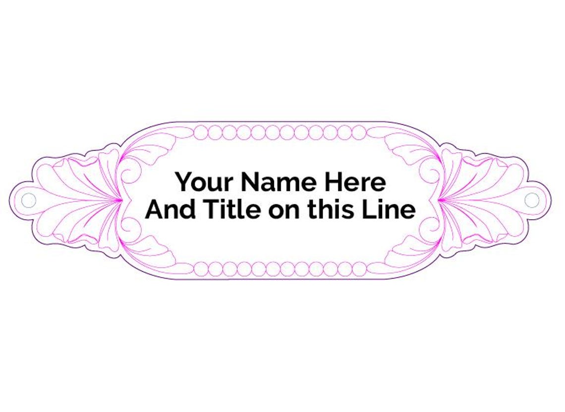 Large Name Plate Artwork for Laser Engraving or Printing, Gift Tag ...