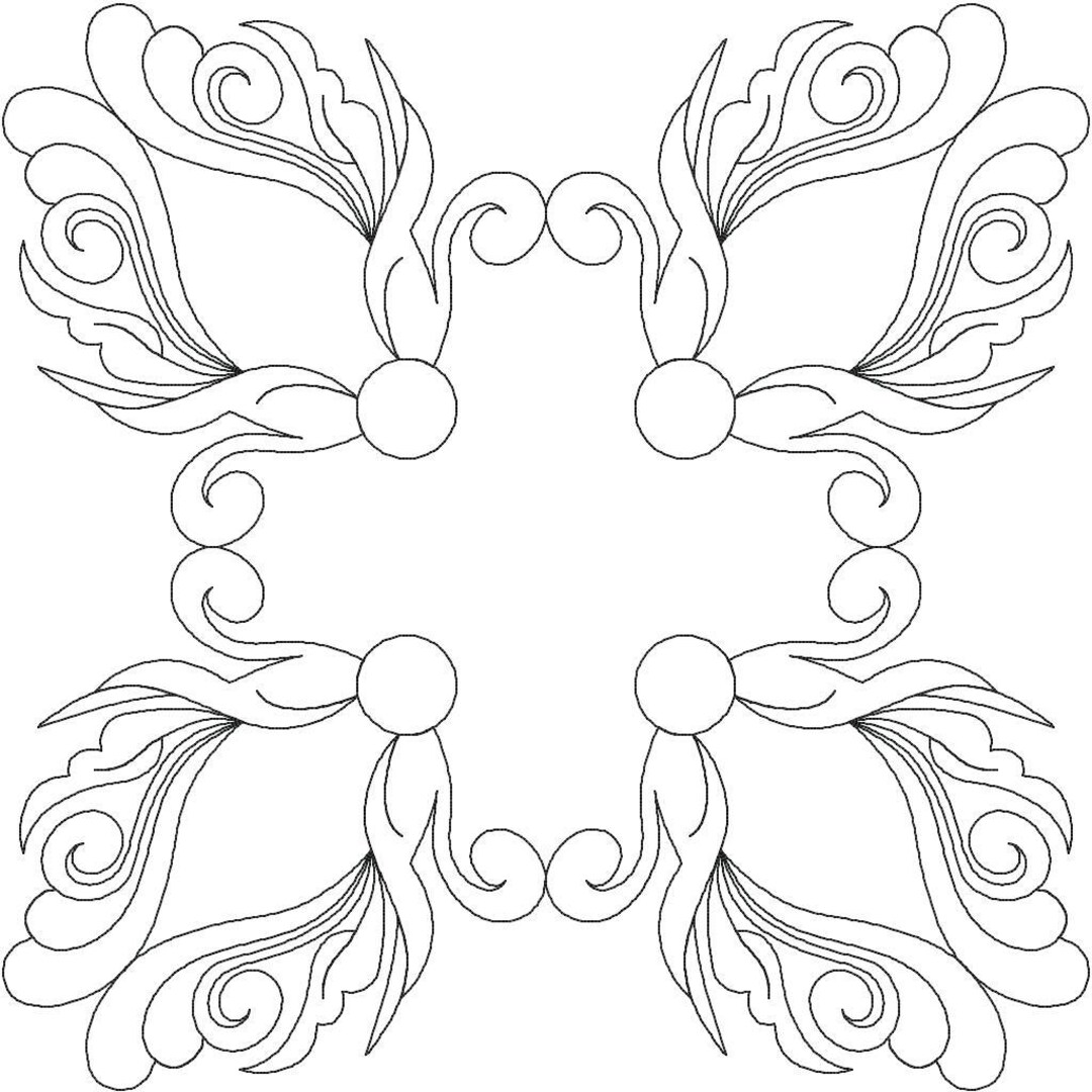 Damask Block 2 Open Digital Design for Computerized Longarm Quilting ...