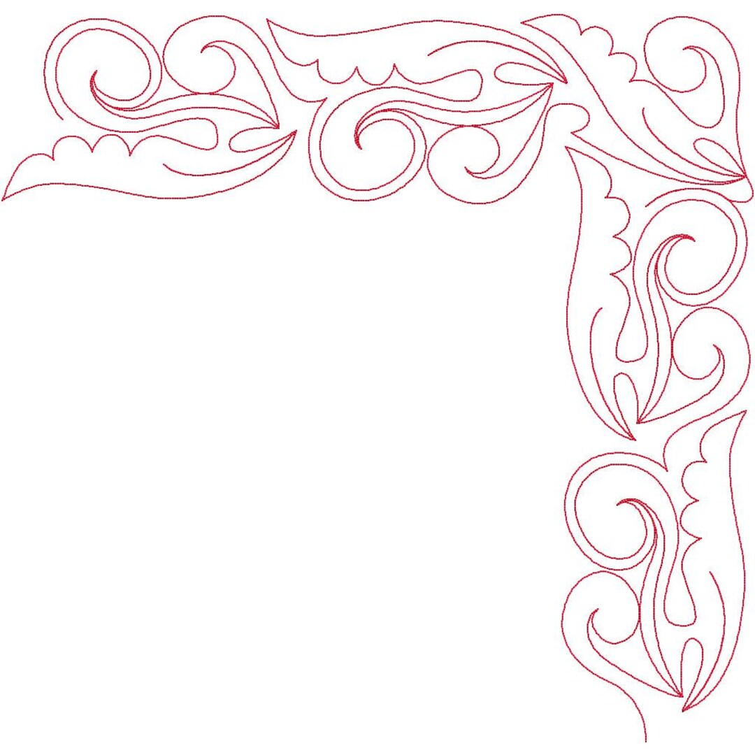 Winged Curl Corner Digital Design for Computerized Longarm Quilting and ...