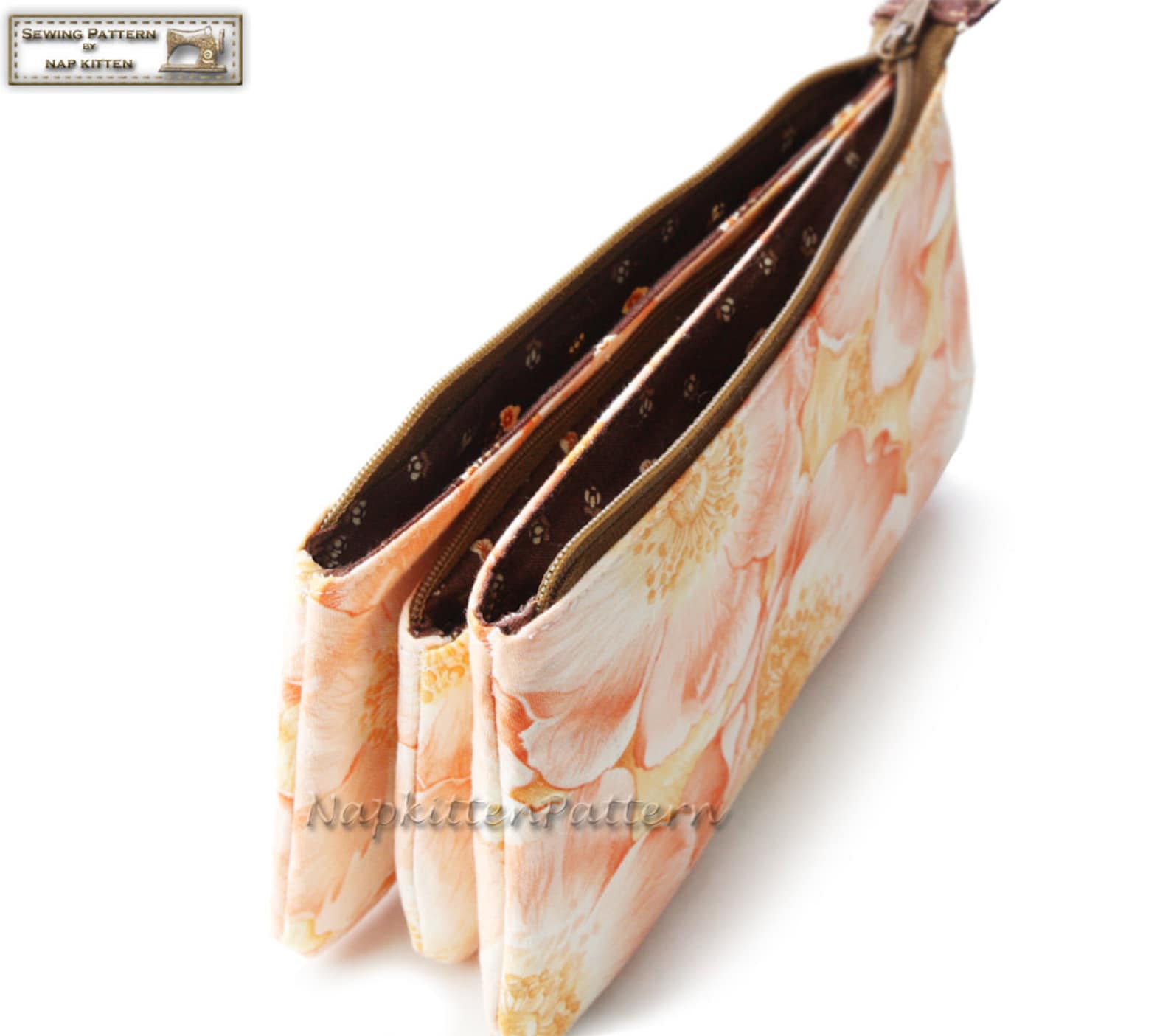 Zippered Clutch/purse Sewing Pattern With Three Pockets, Makeup Bag ...