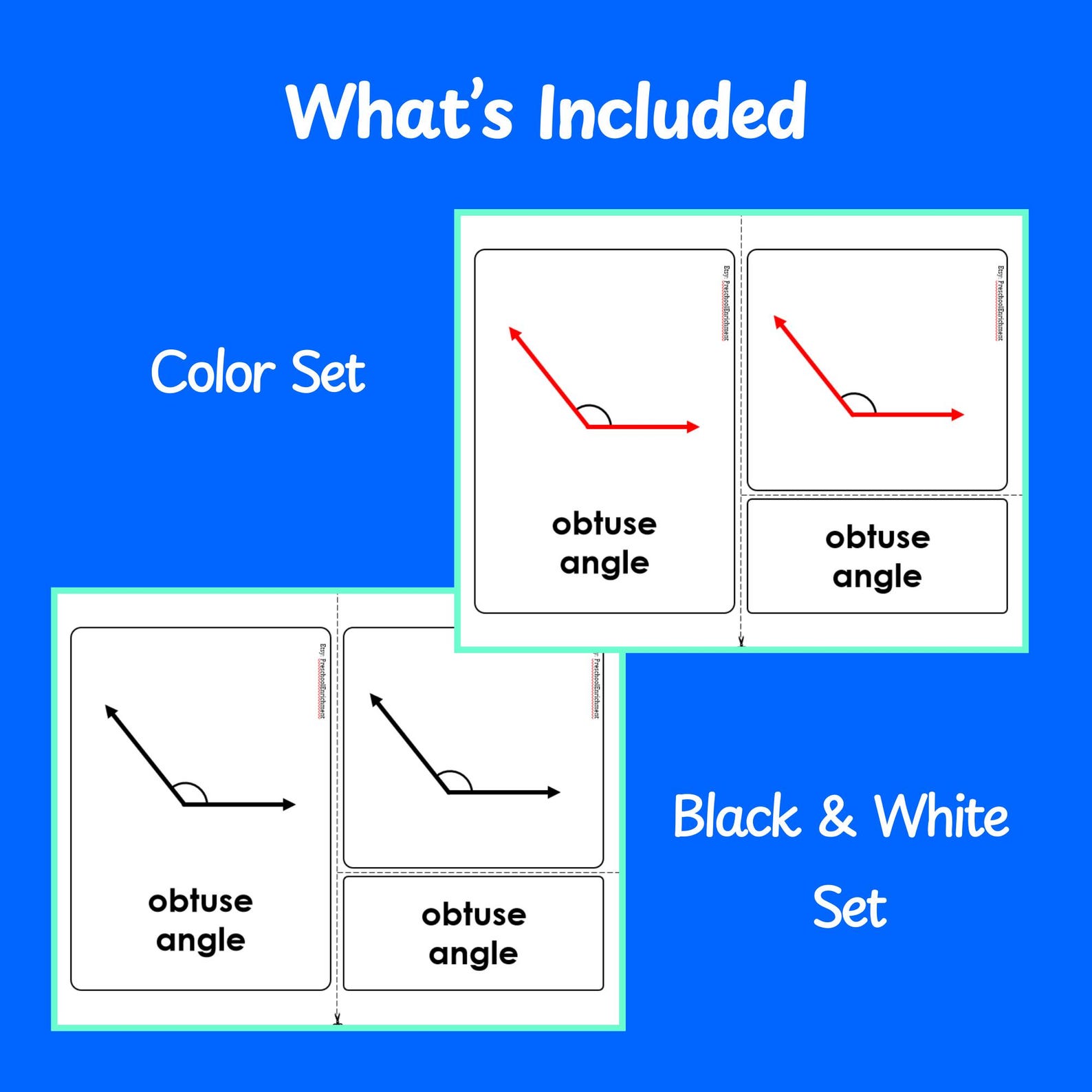 Types of Angles Flashcards, Fun Geometry Games for Kids, Preschool ...