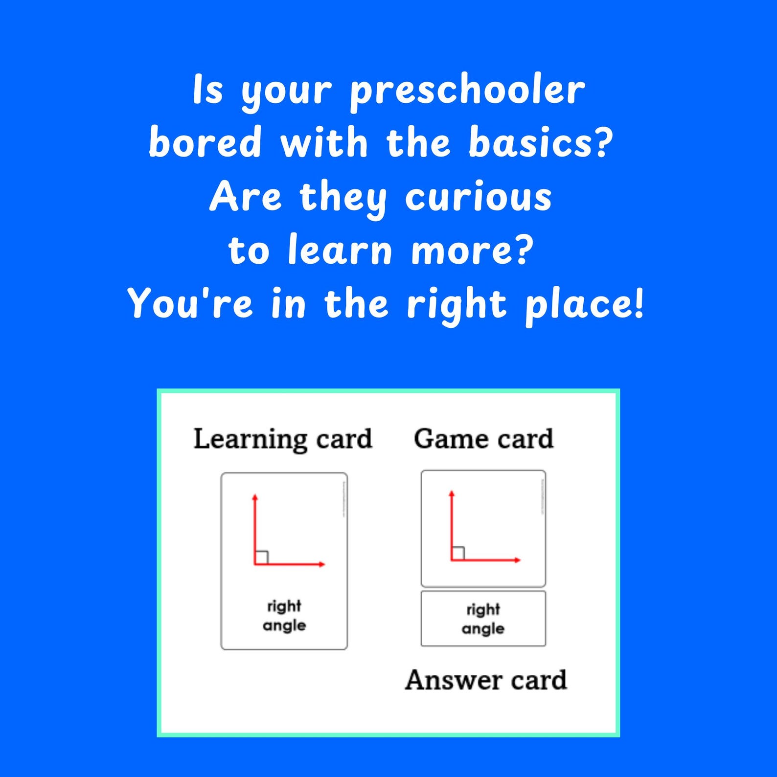 Types of Angles Flashcards, Fun Geometry Games for Kids, Preschool ...