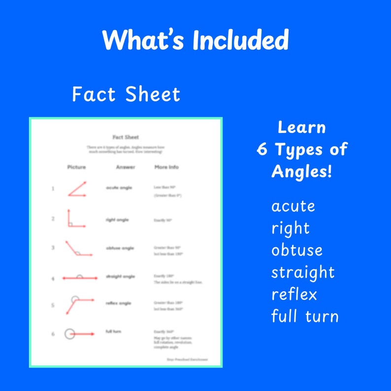 Types of Angles Flashcards, Fun Geometry Games for Kids, Preschool ...