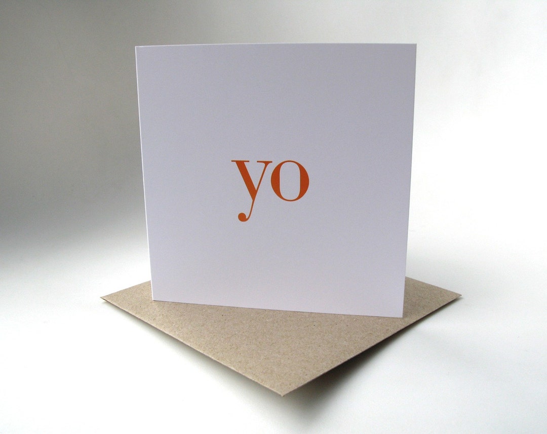 Yo Greeting Card - Etsy