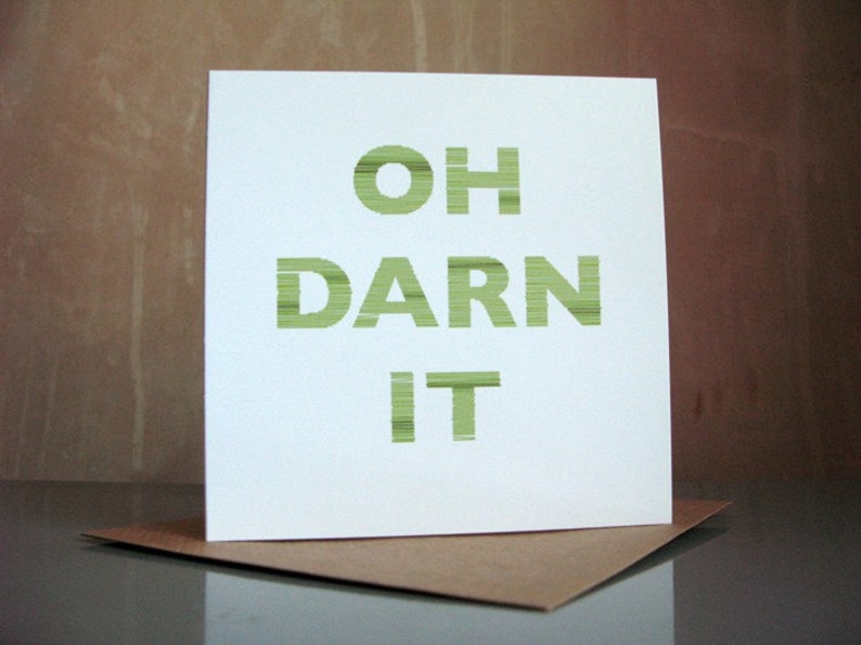 Oh Darn It Greeting Card - Etsy