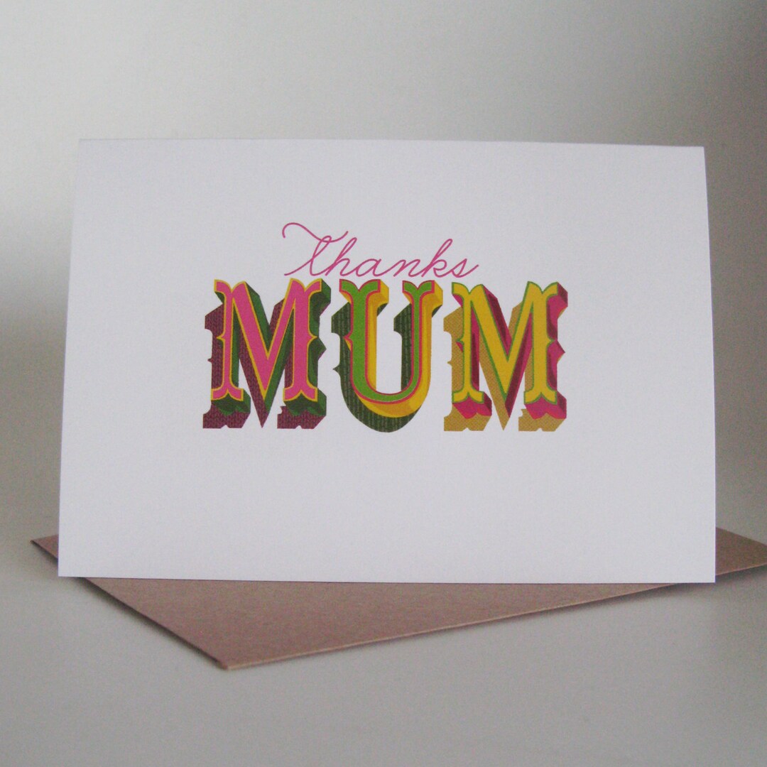 Thanks Mum ... Greeting Card - Etsy