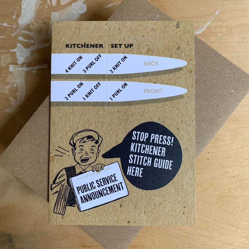 Grafting / Kitchener Stitch Guide Greeting Card for Sock Knitters ...