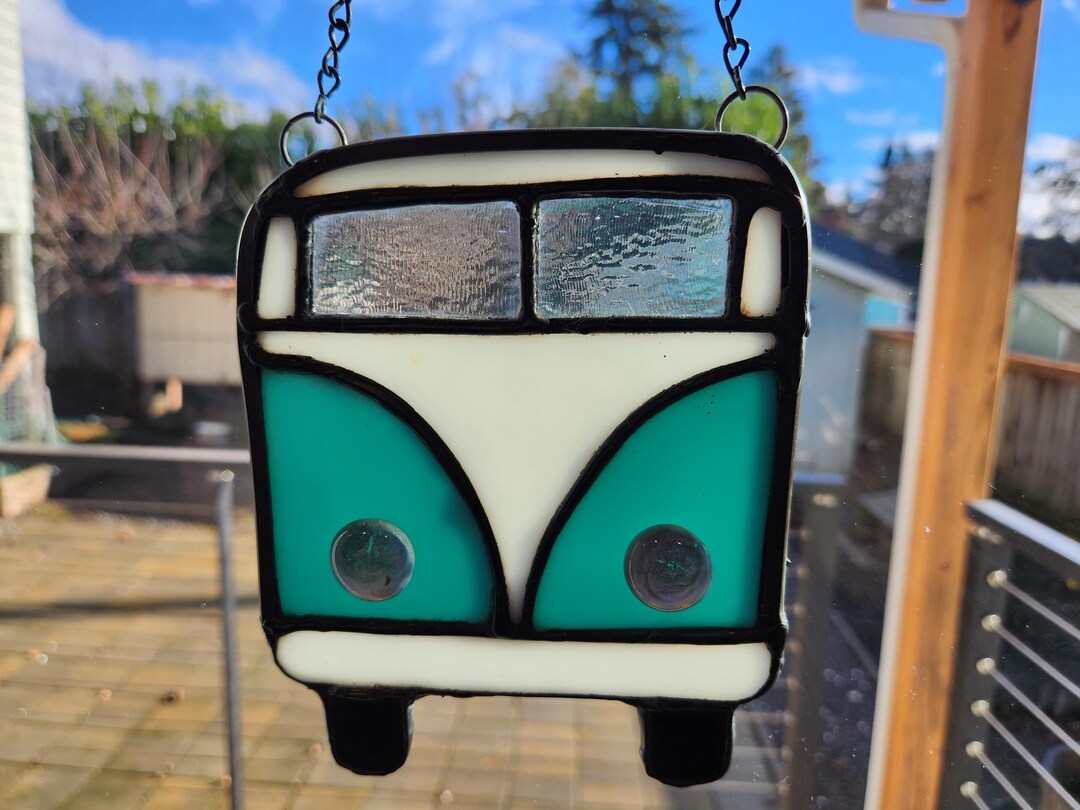 Stained Glass VW Van Art Glass Suncatcher - Etsy