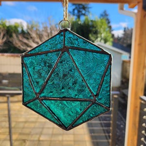 Stained Glass D20 Suncatcher Ornament - Etsy