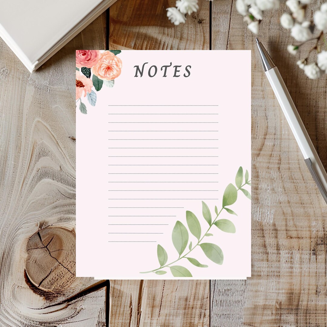 Organizational Note To-do List, 8.5 X11 Digital Download Printable Note ...