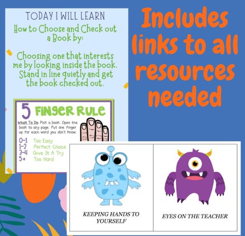 Year of Kindergarten Library Curriculum Lesson Plans - Etsy
