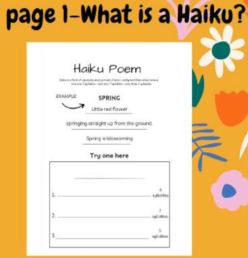 Write Your Own Haiku Poem Printable Template - Etsy