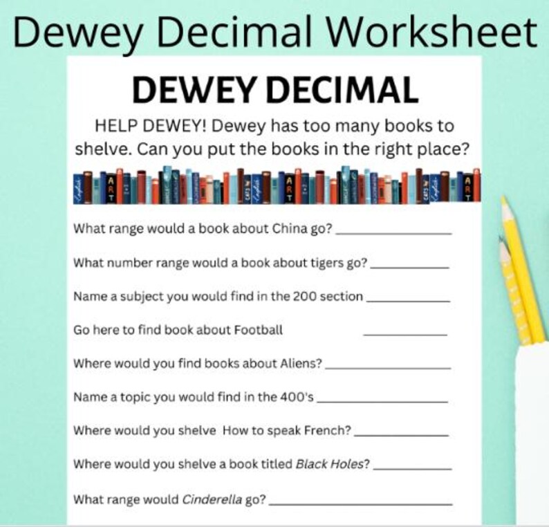 Dewey Decimal Hunt and Guide Activity Lesson - Etsy