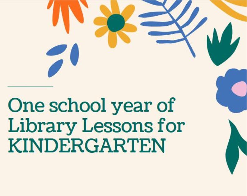 Year of Kindergarten Library Curriculum Lesson Plans - Etsy
