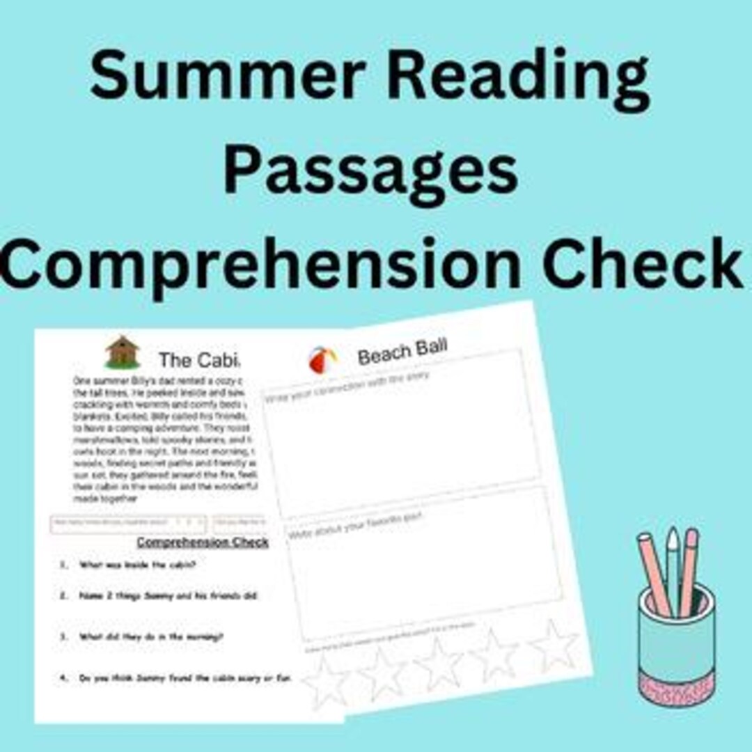 Summer Fiction Reading Comprehension Passages for Elementary - Etsy