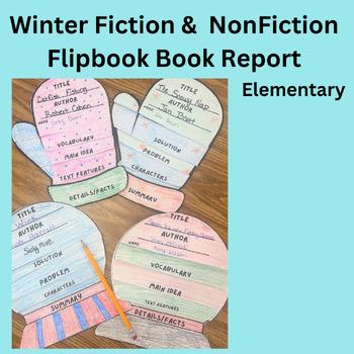 Winter Nonfiction & Fiction Reading Book Report Elementary Templates - Etsy