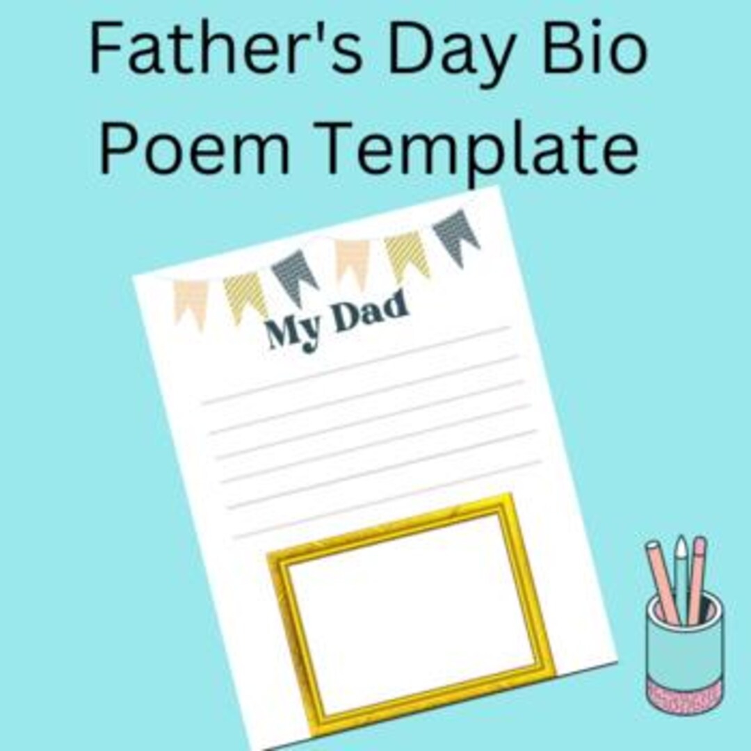 Biography Poem Fathers Day Template Printable - Etsy