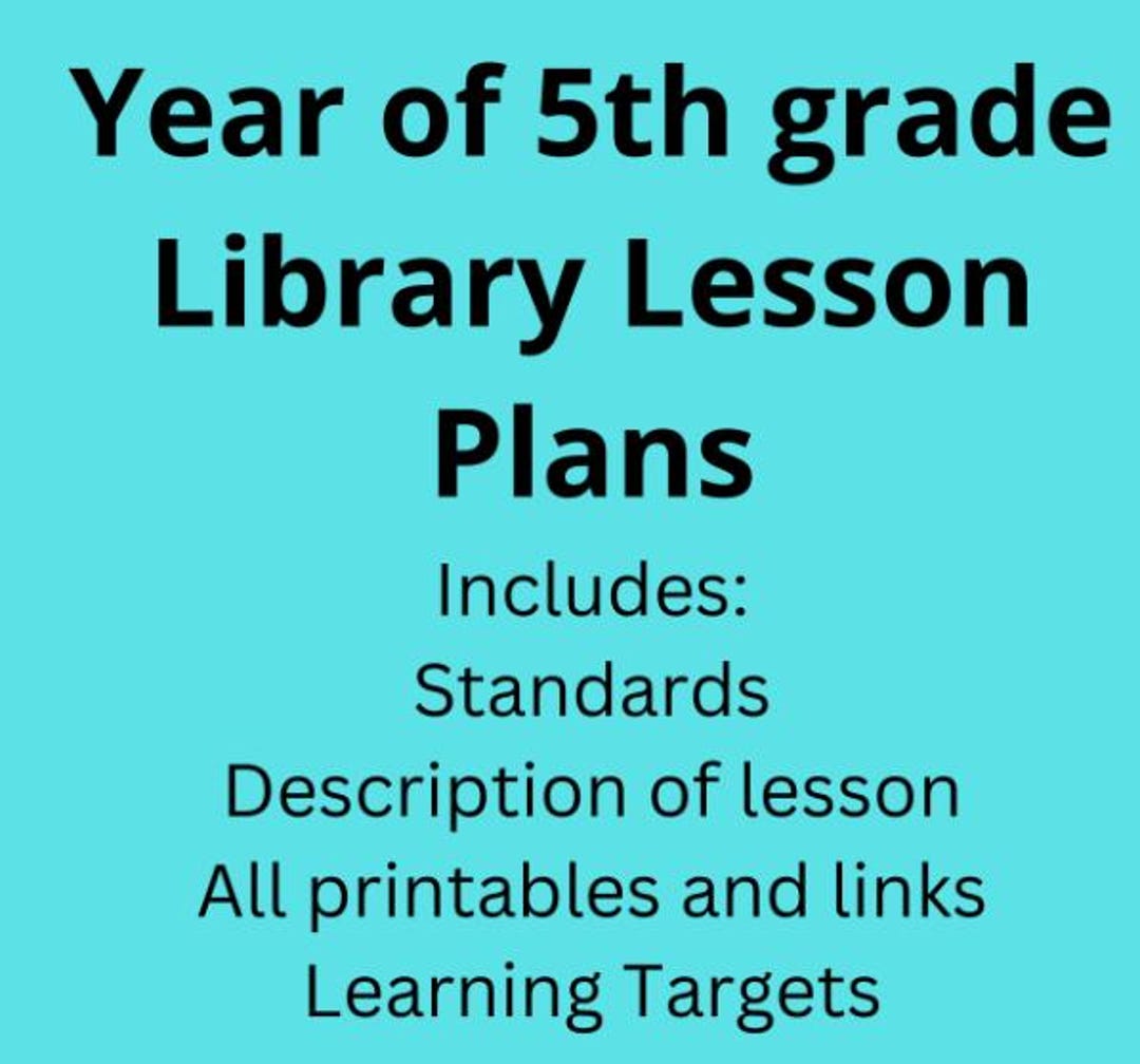 Year of Fifth Grade Library Curriculum Lesson Plans for Media ...