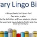 Library Lingo Bingo Printable Activity - Etsy