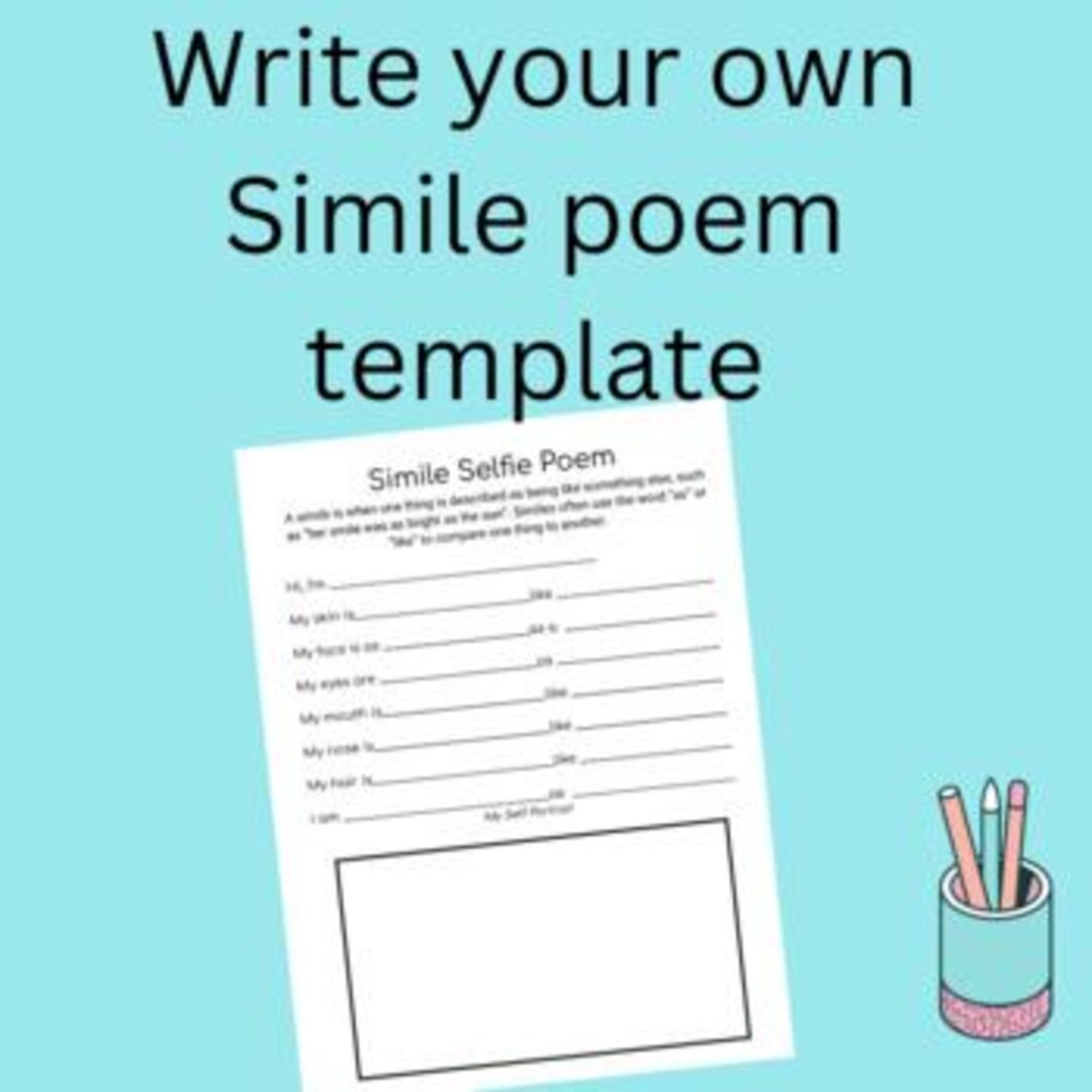 Simile Self-portrait Poem Write Your Own Template - Etsy