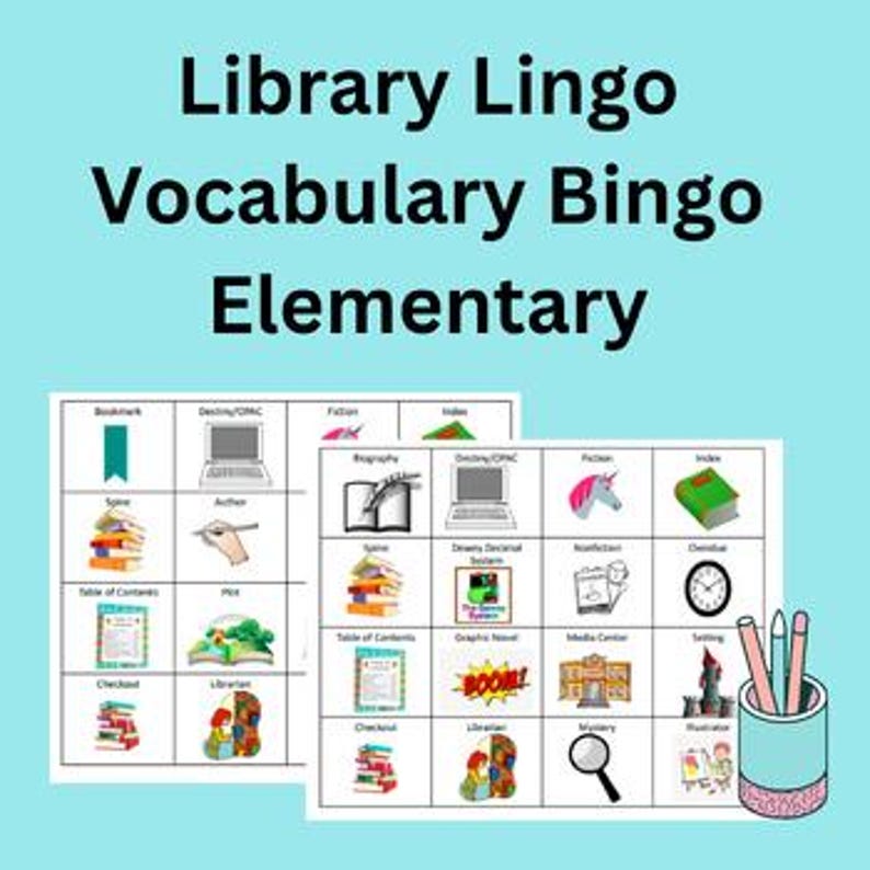 Library Lingo Bingo Printable Activity - Etsy