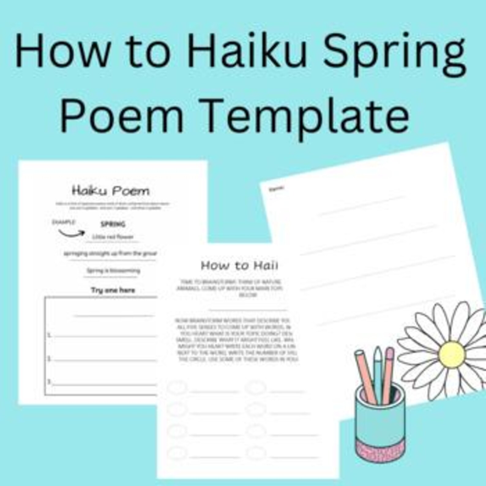 Write Your Own Haiku Poem Printable Template - Etsy