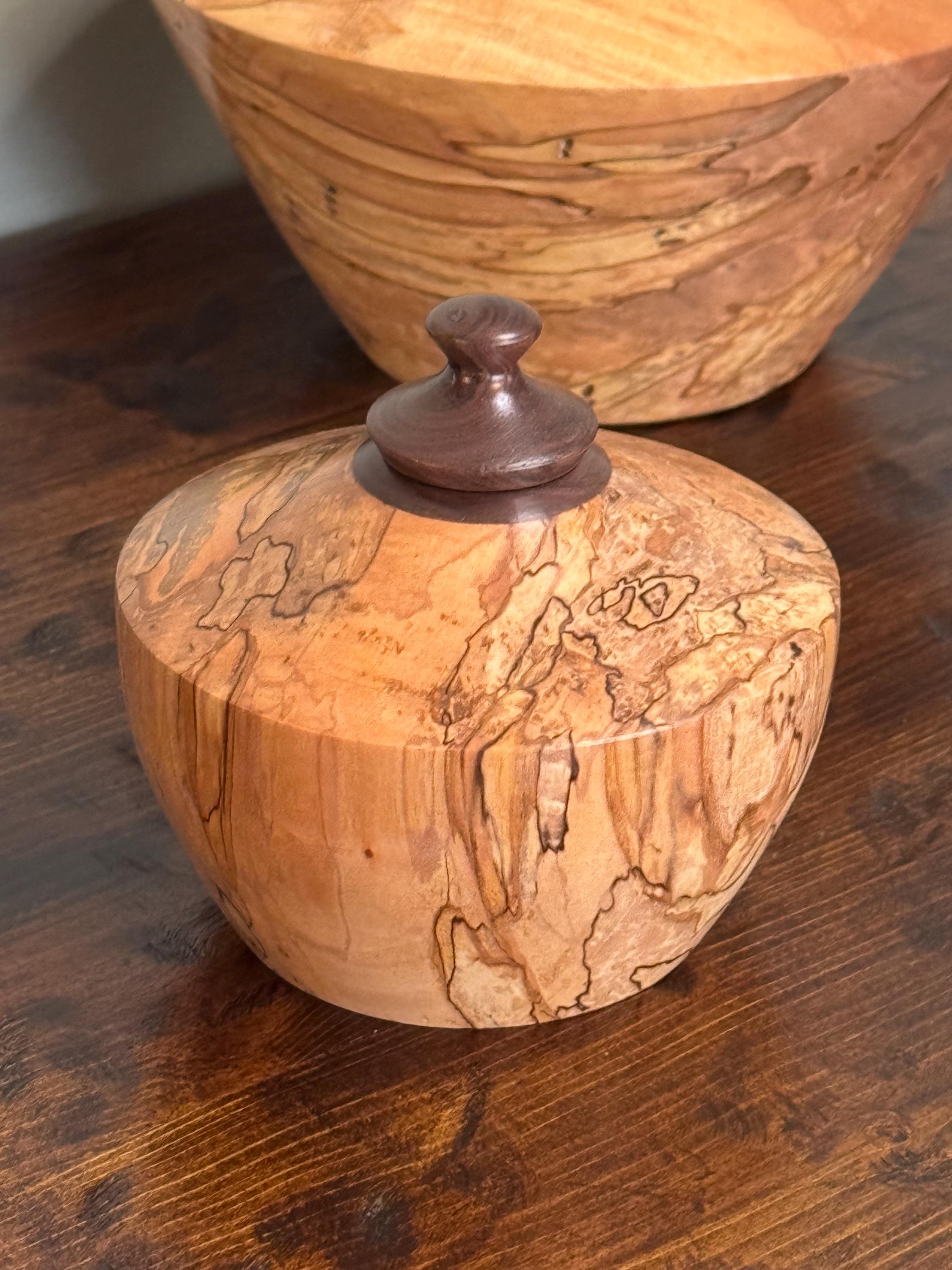 Hand Turned Spalted Maple Lidded Vessel - Etsy
