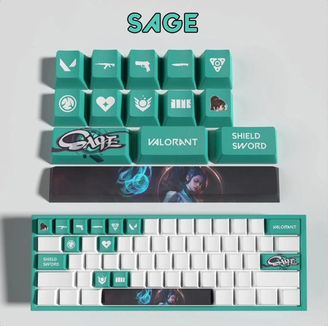Keycaps Valorant Sage / Variations : 14 Keys, 29 Keys, Full Set ...