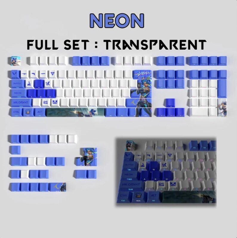 Keycaps Valorant Neon / Variations : 14 Keys, 29 Keys, Full Set ...