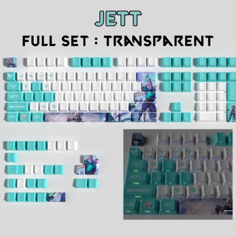 Keycaps Valorant Jett / Variations : 14 Keys, 29 Keys, Full Set ...