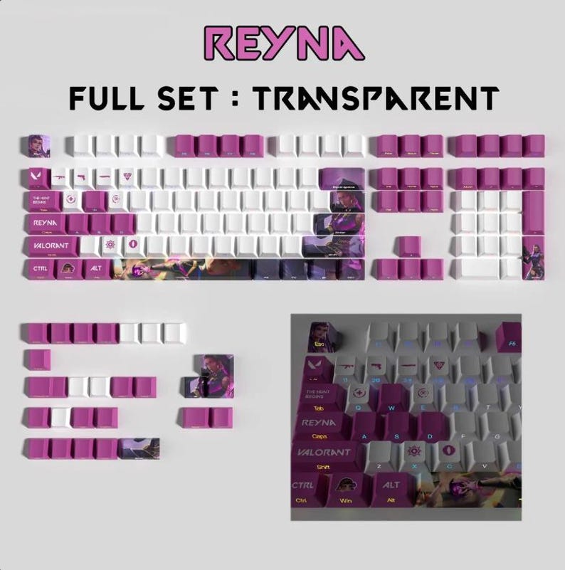 Keycaps Valorant Reyna / Variations : 14 Keys, 29 Keys, Full Set ...