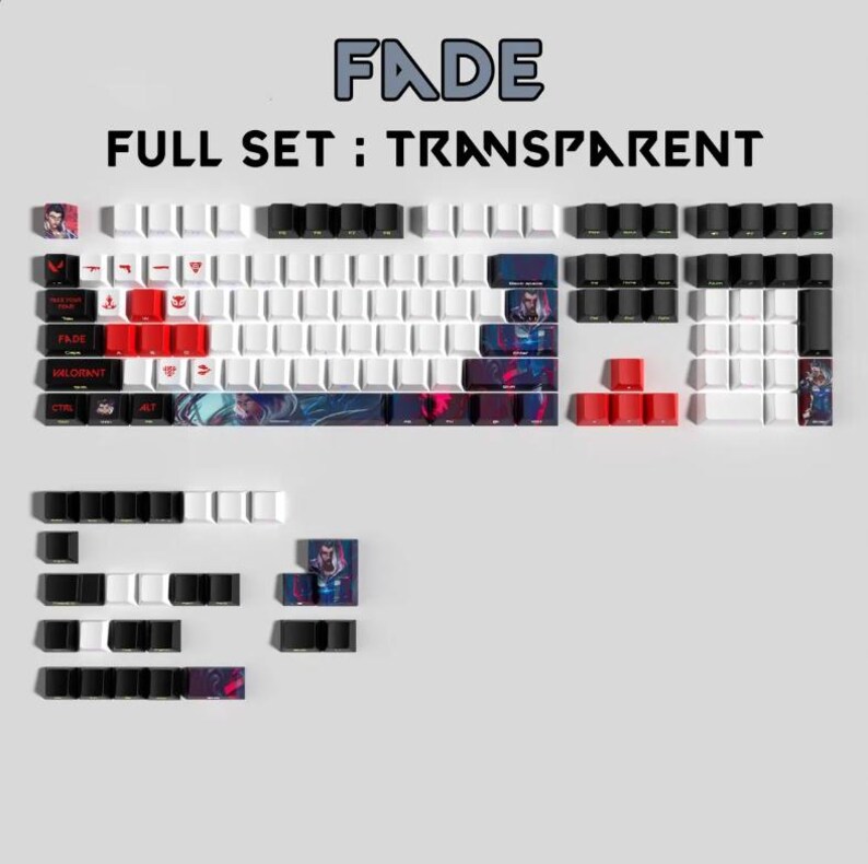 Keycaps Valorant Fade / Variations : 14 Keys, 29 Keys, Full Set ...