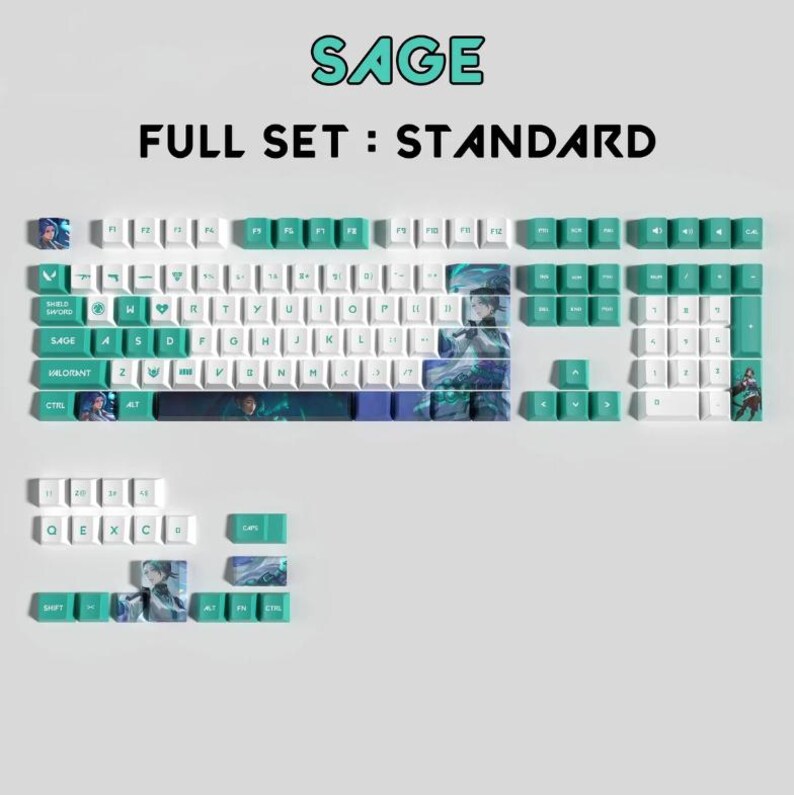Keycaps Valorant Sage / Variations : 14 Keys, 29 Keys, Full Set ...