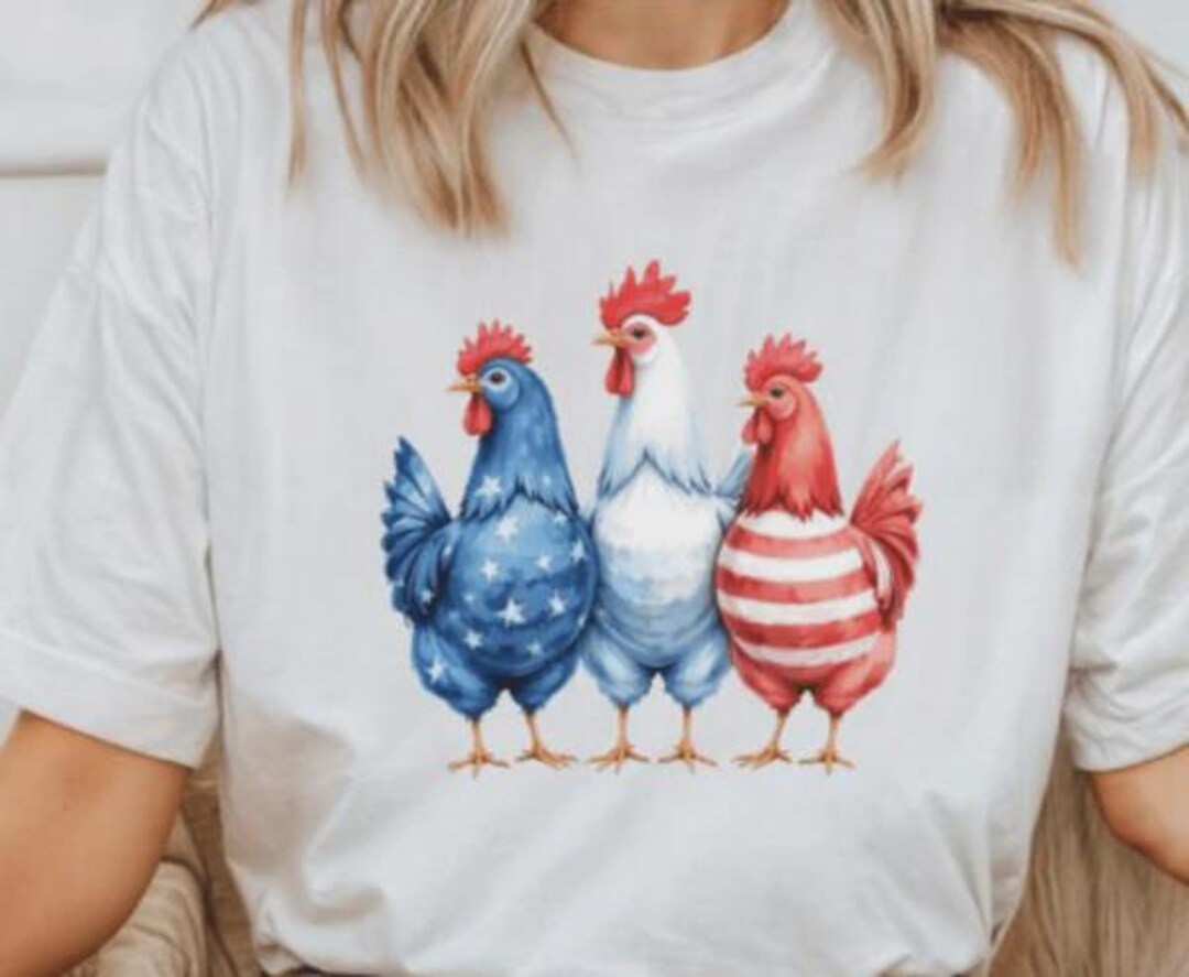 Red White and Blue Chickens - Etsy