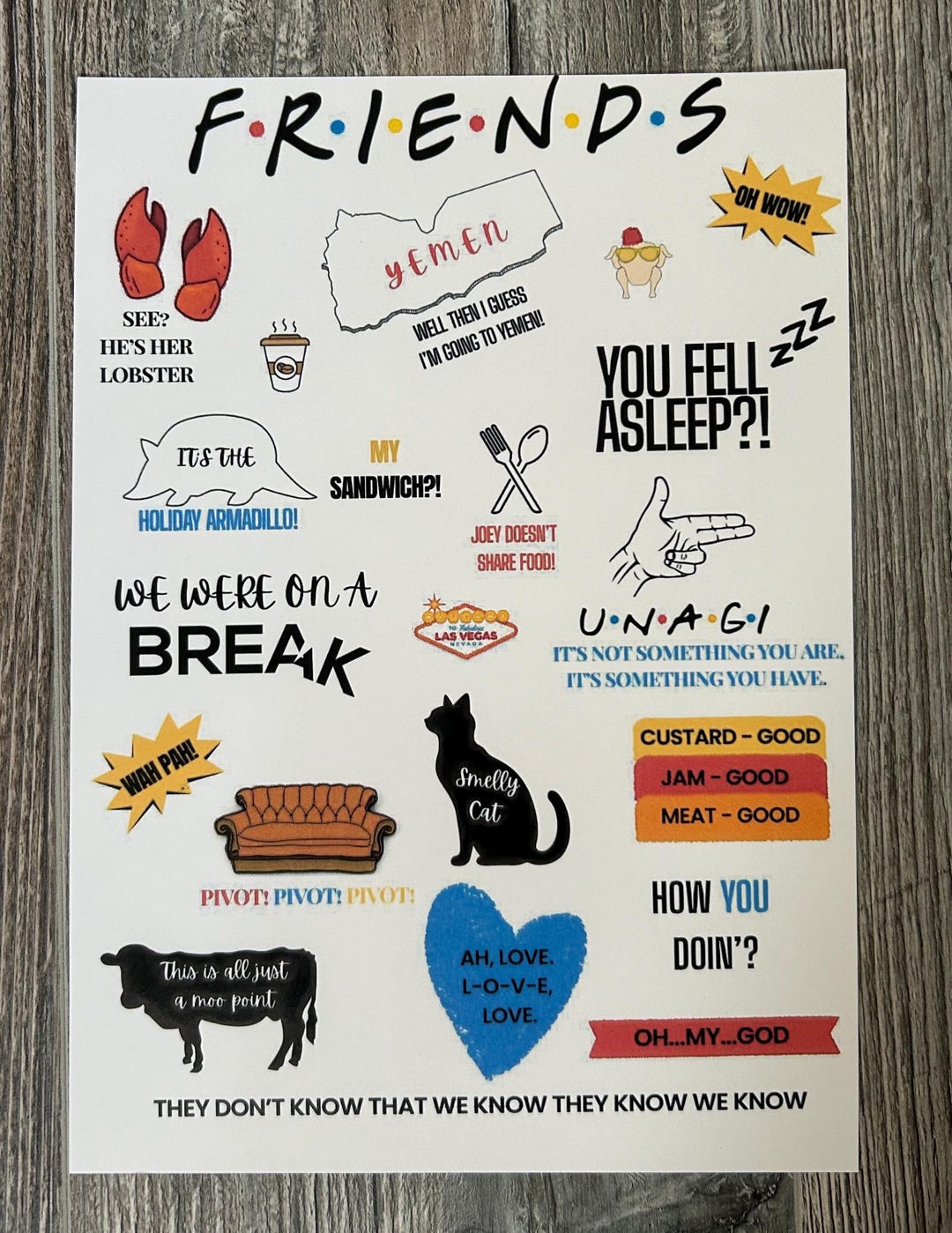 FRIENDS Poster - Friends Merch - Famous Quotes - Etsy