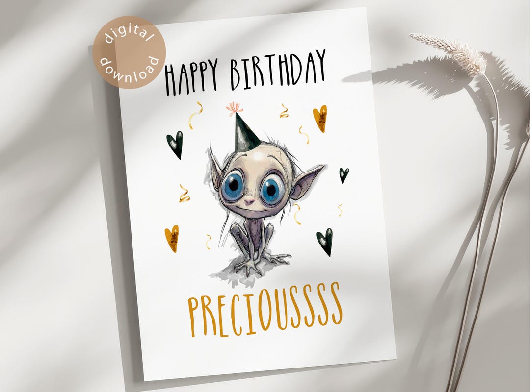Happy Birthday Precious LOTR Digital Birthday Card, Lord of the Rings ...