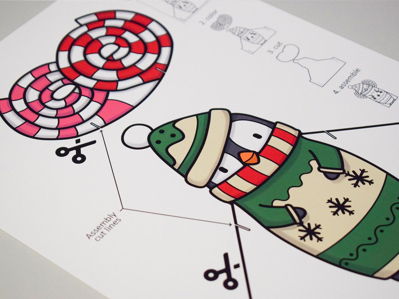 Printable Christmas Paper Craft: Penguin Sweater DIY Activity (digital ...