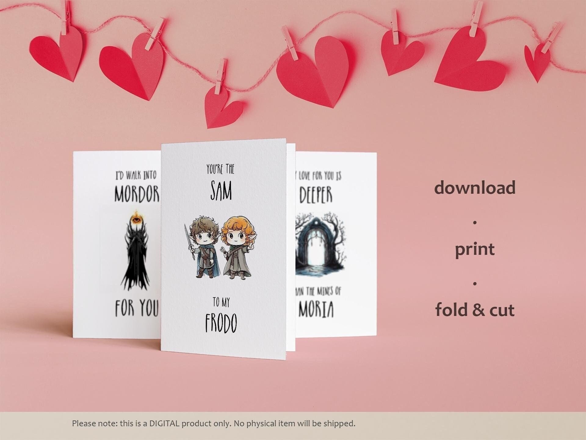 Lord of the Rings Printable Cards, LOTR Anniversary Card Set, Birthday ...