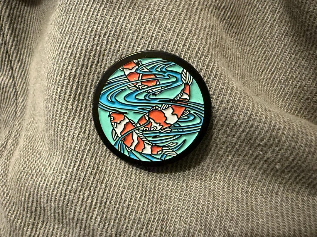 Japanese Sewer Manhole Cover Enamel Pin Ojiya Niigata Koi Fish - Etsy