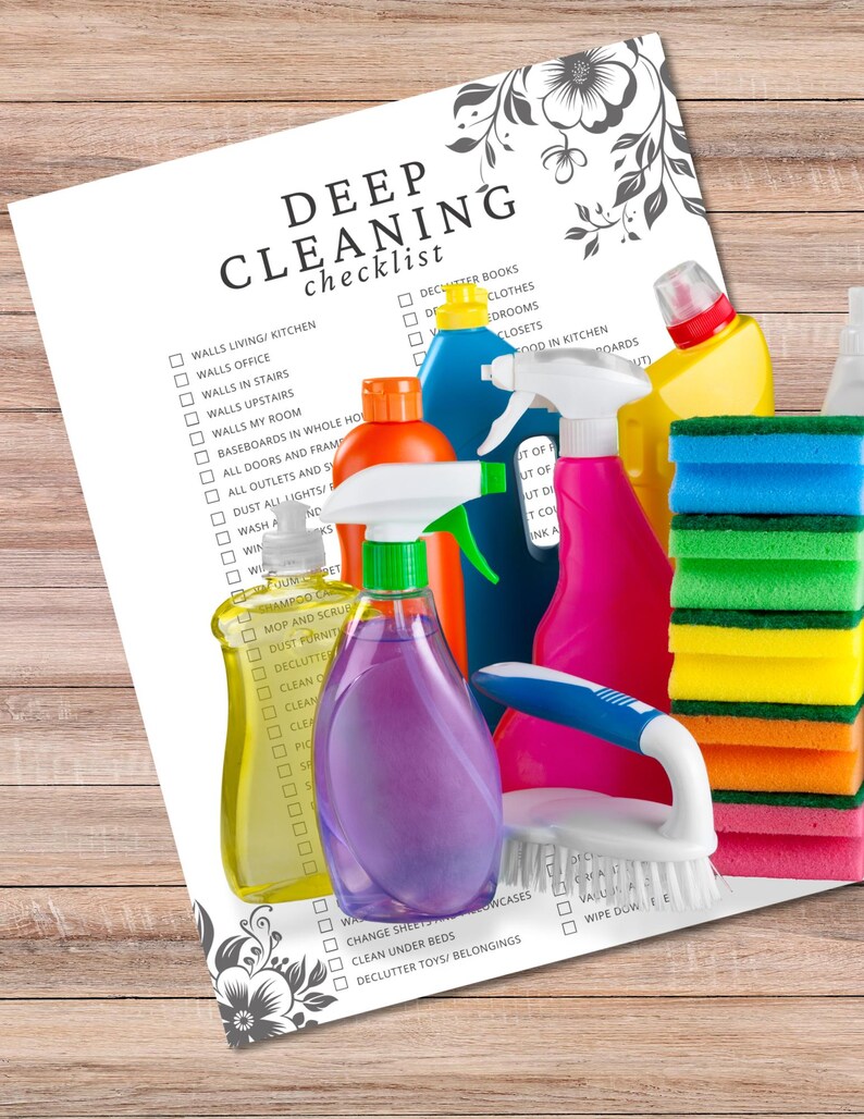 Deep Cleaning Checklist- Simplified to One Page - Etsy