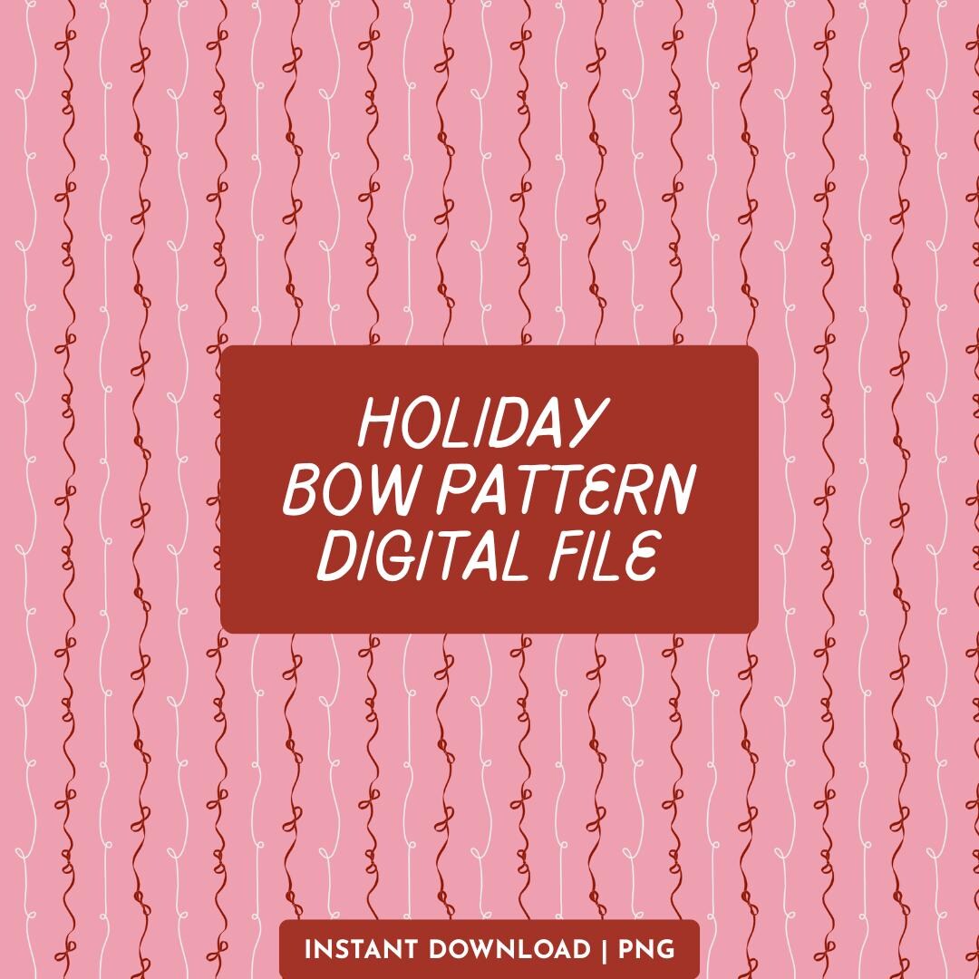 Pink Holiday Bow Pattern | Seamless Christmas PNG (digital Download) - Etsy