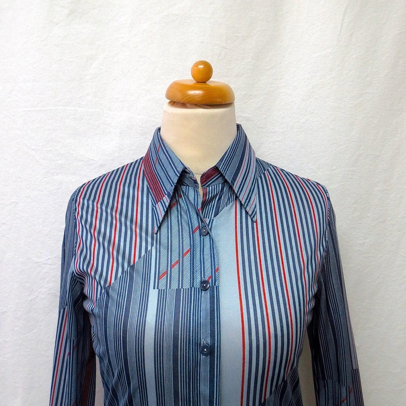 1970s Vintage Huk A Poo Jersey Shirt / Red & Blue Abstract | Etsy