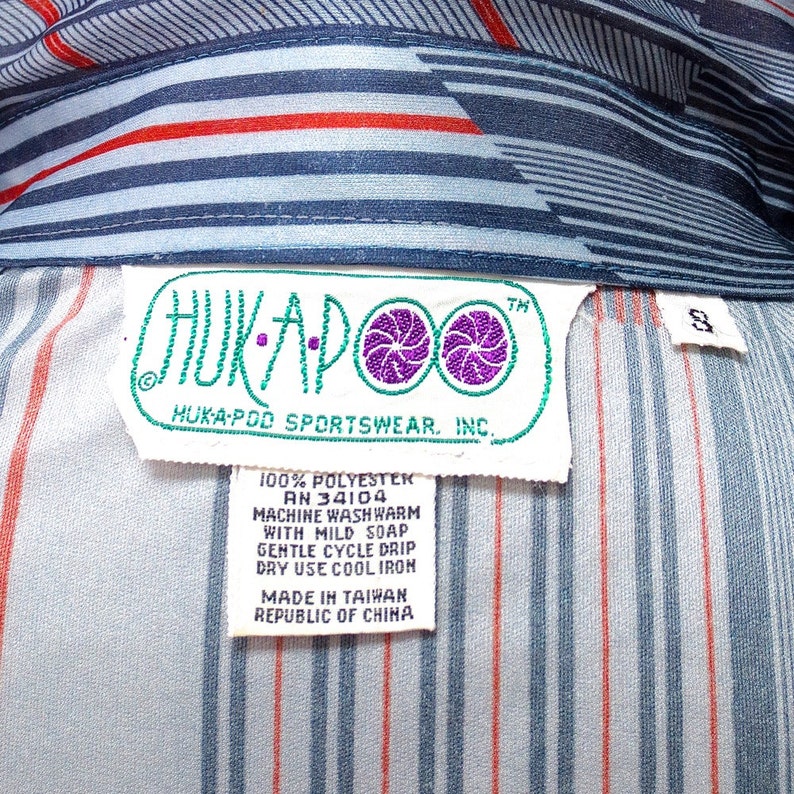 1970s Vintage Huk A Poo Jersey Shirt / Red & Blue Abstract | Etsy