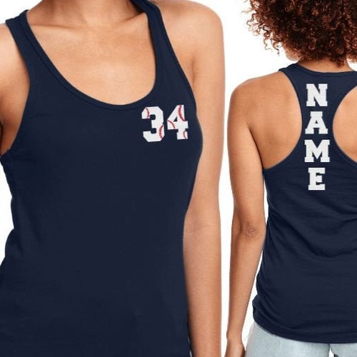 Personalized Baseball Chest Number on Tank Personalized - Etsy
