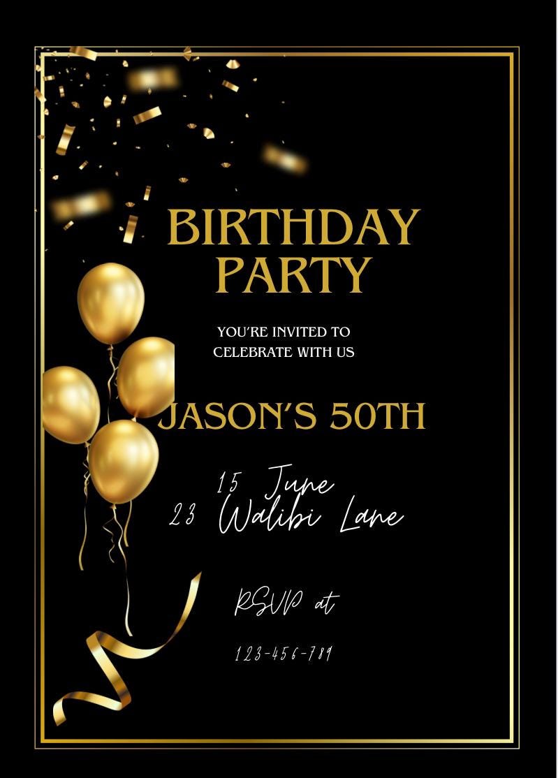 Birthday Party Invite Template - Etsy