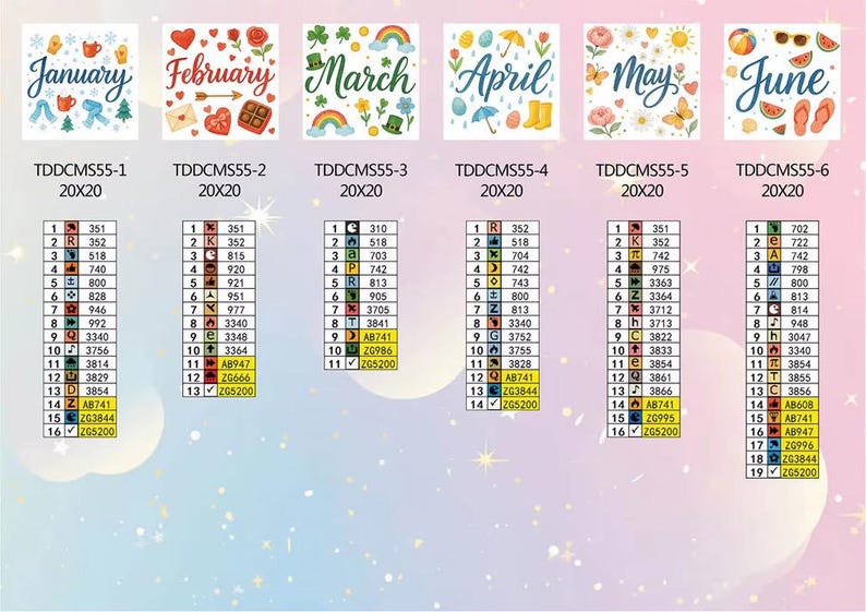 Months of the Year Mini Diamond Painting Kit by Aylaandennadesigns - Etsy