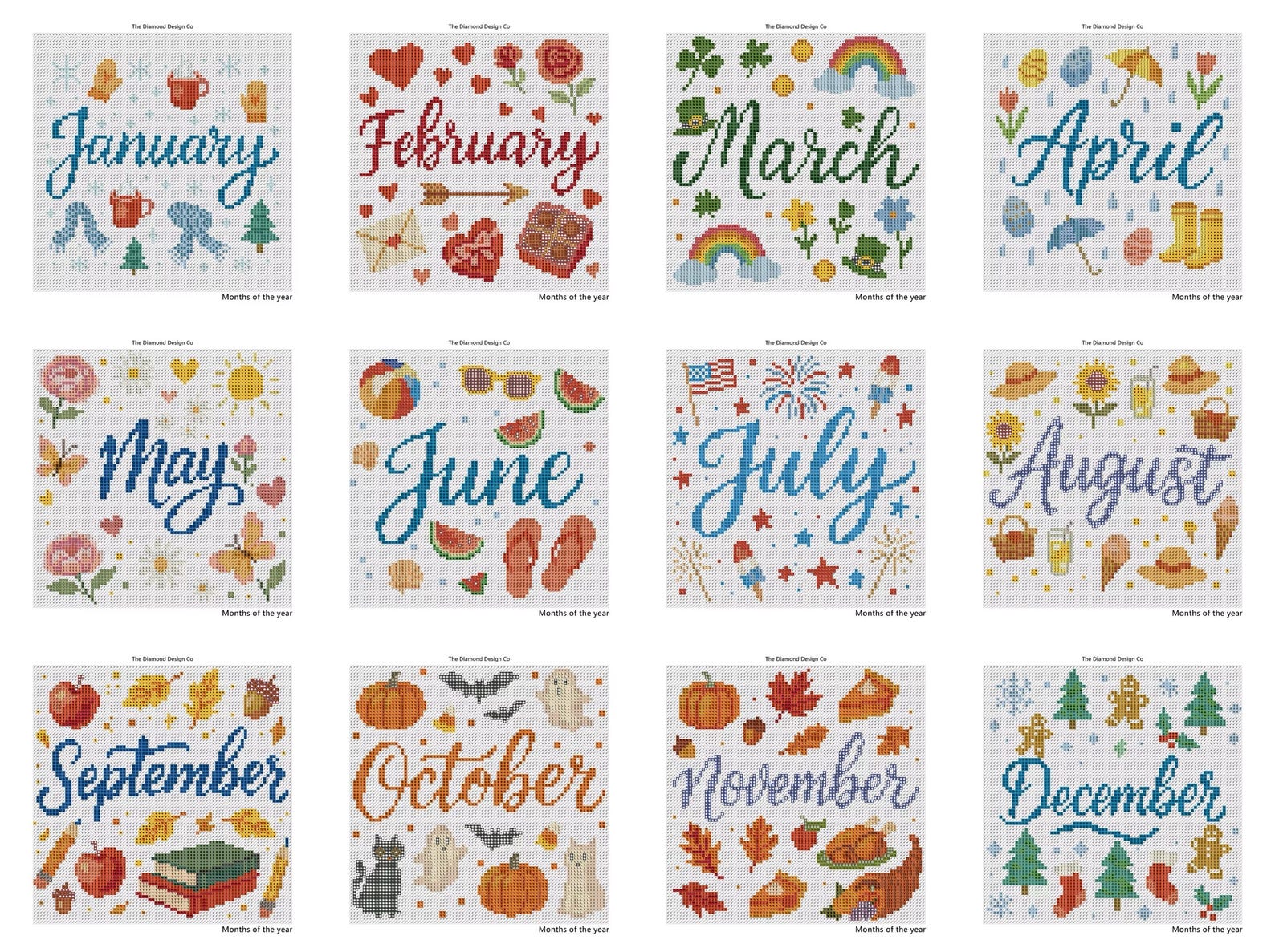 Months of the Year Mini Diamond Painting Kit by Aylaandennadesigns - Etsy