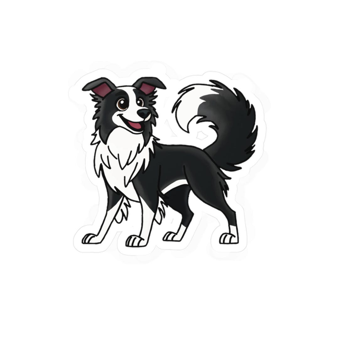 Border Collie Dog: Kiss-cut Vinyl Decals, Hand Drawn, Dog Breed, Dog ...